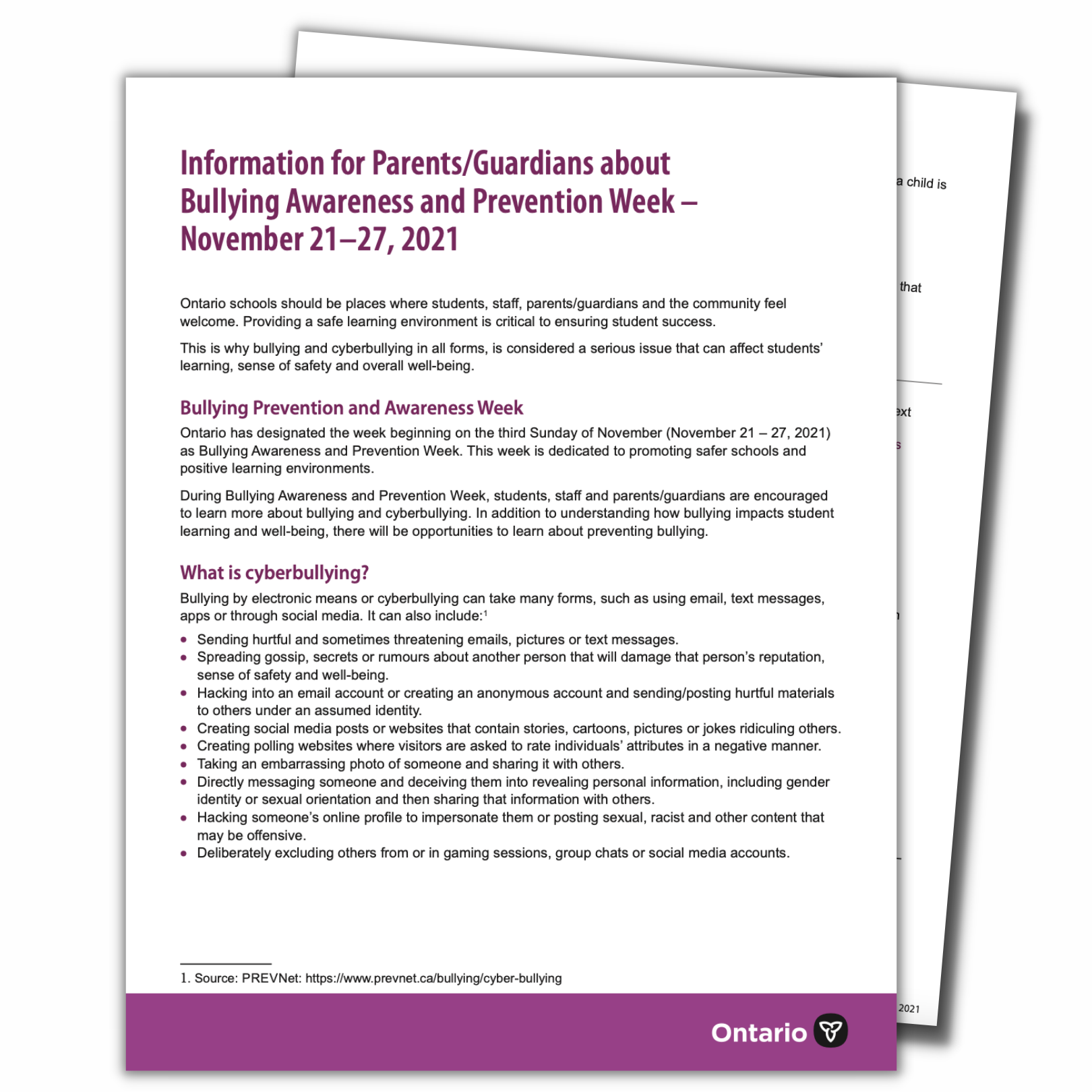 Bullying Awareness and Prevention Week 2021 - St. Albert Learning Centre